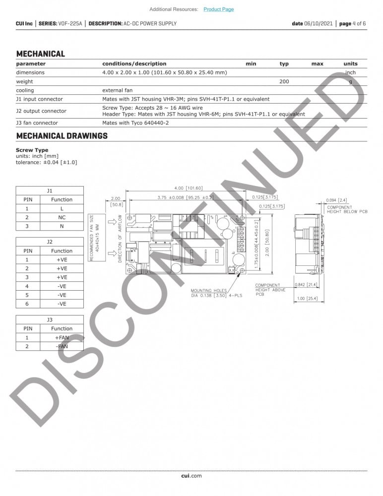 VOF-225A-48-1 datasheet page 4