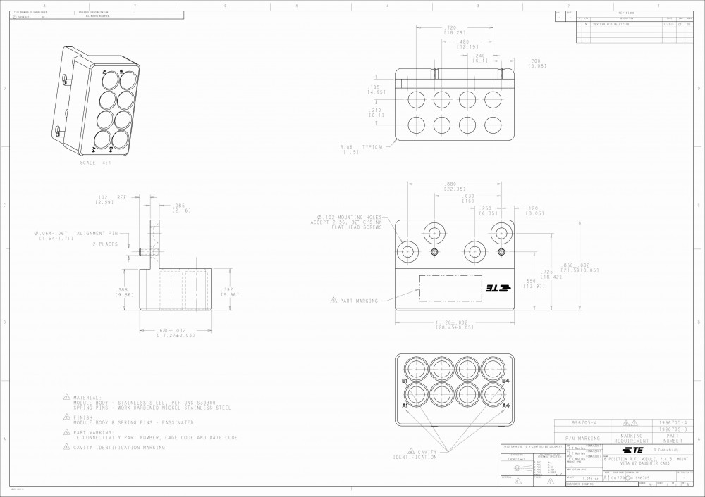 TE Connectivity 1996705-4 technical drawing image