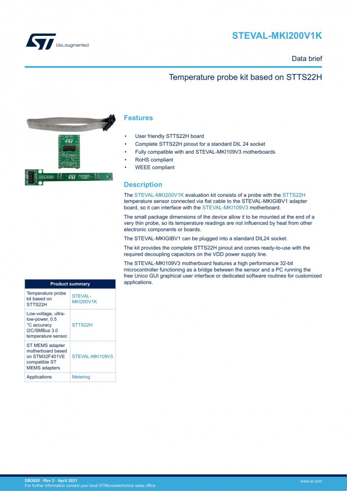 STEVAL-MKI200V1K product documentation page 1