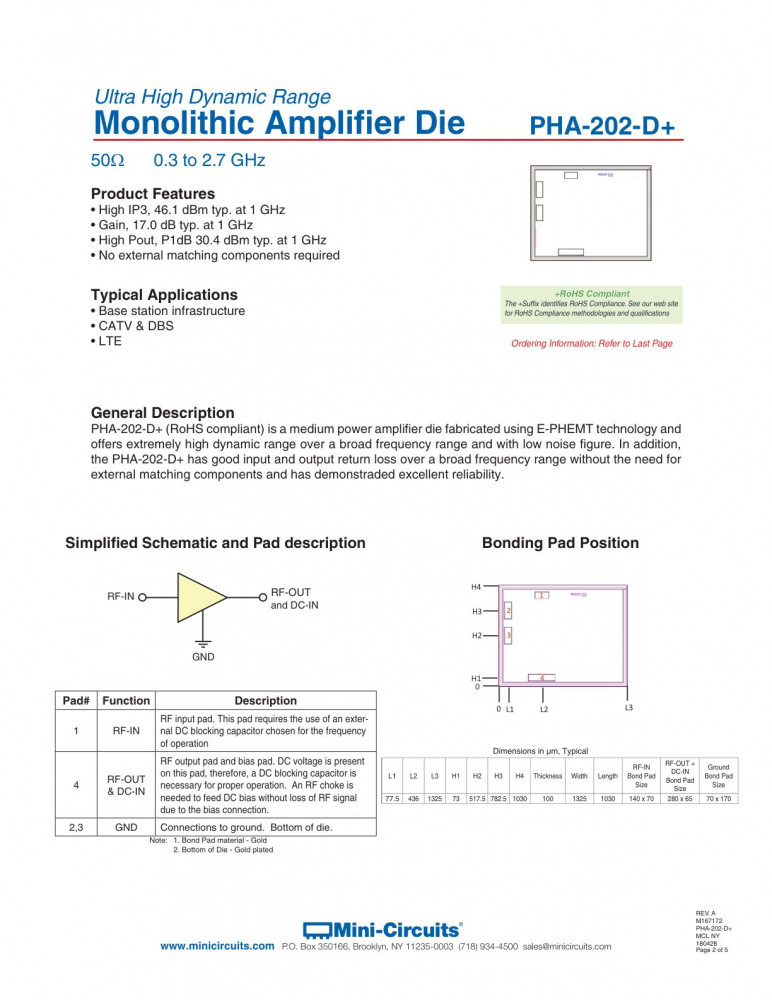 PHA-202-DG+ technical document page 2