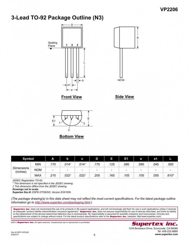 VP2206 datasheet page 6
