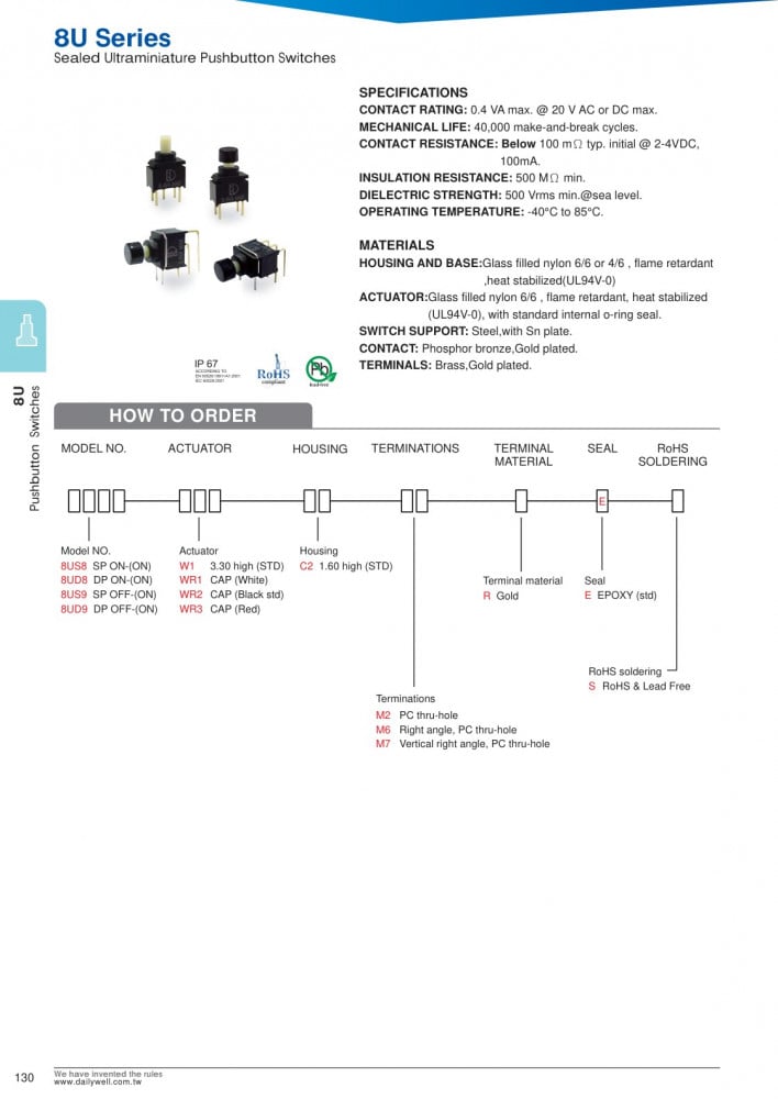 Dailywell switch datasheet page 1