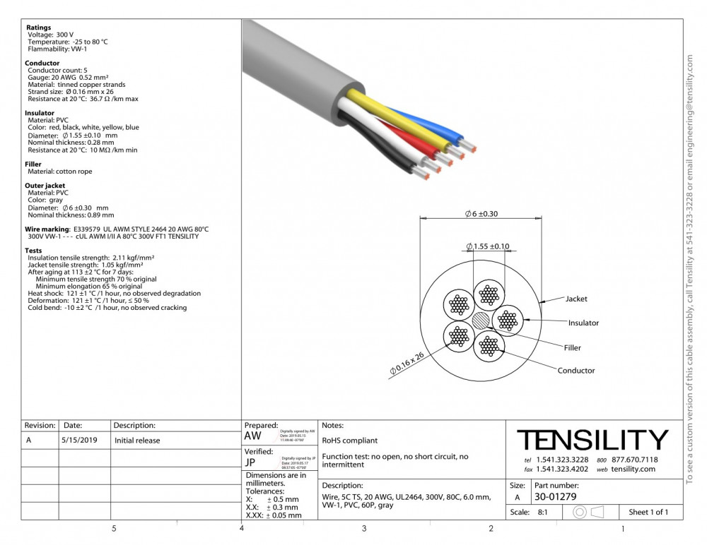 30-01279 cable product drawing