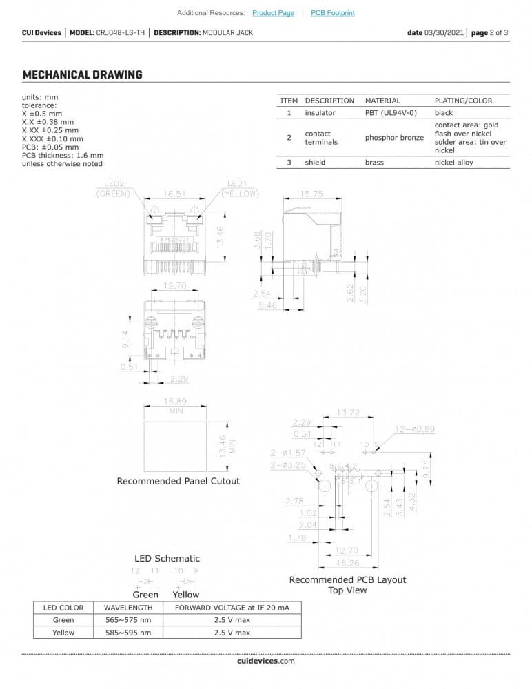 CRJ048-LG-TH technical document page 2