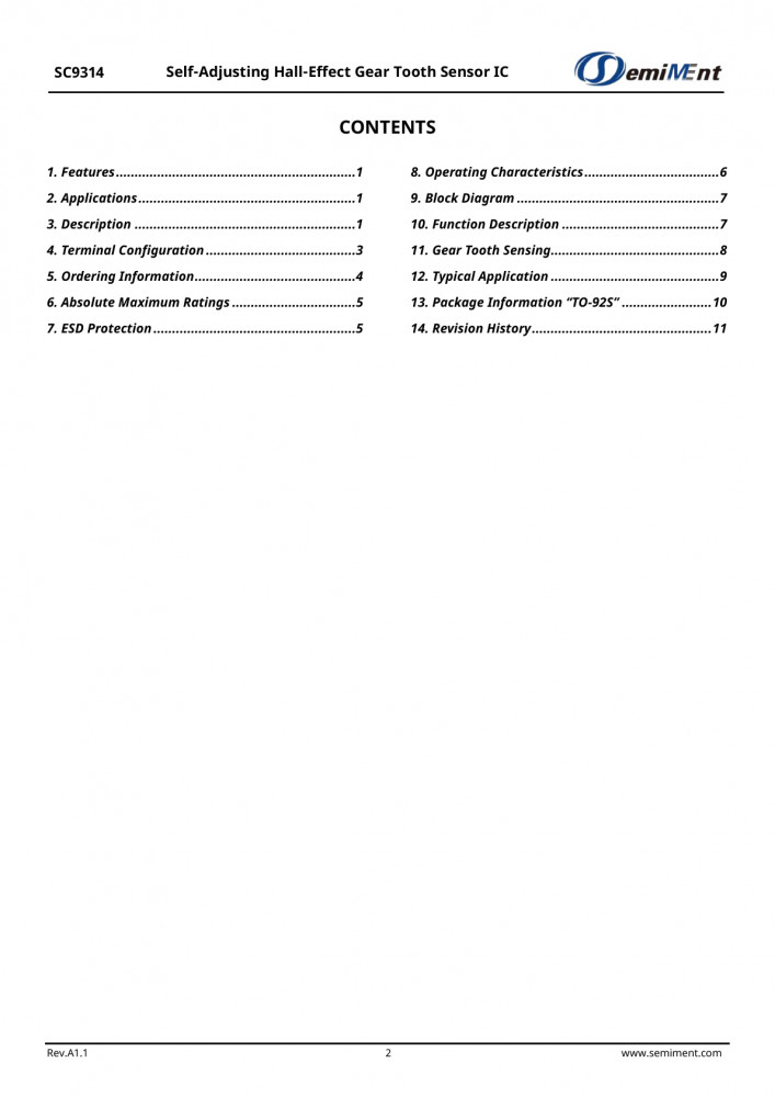 SC9314 datasheet page 2