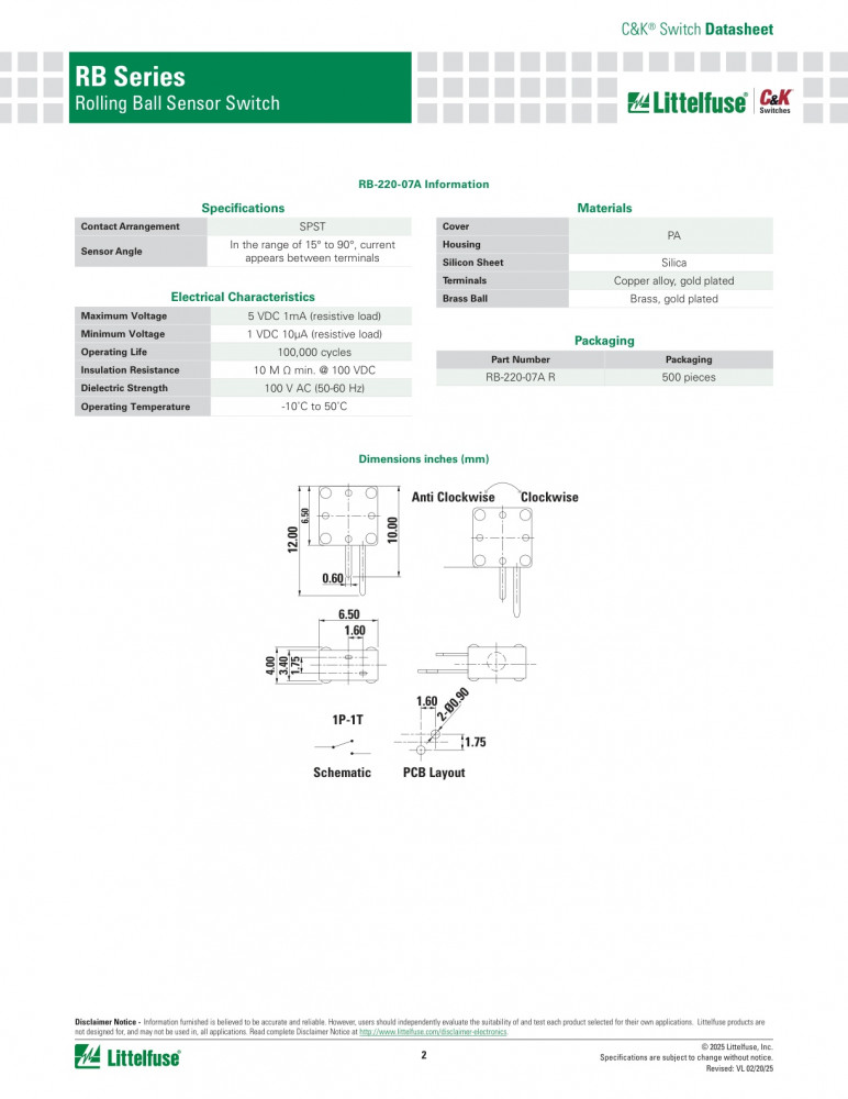 RB-231X2 product documentation page 2