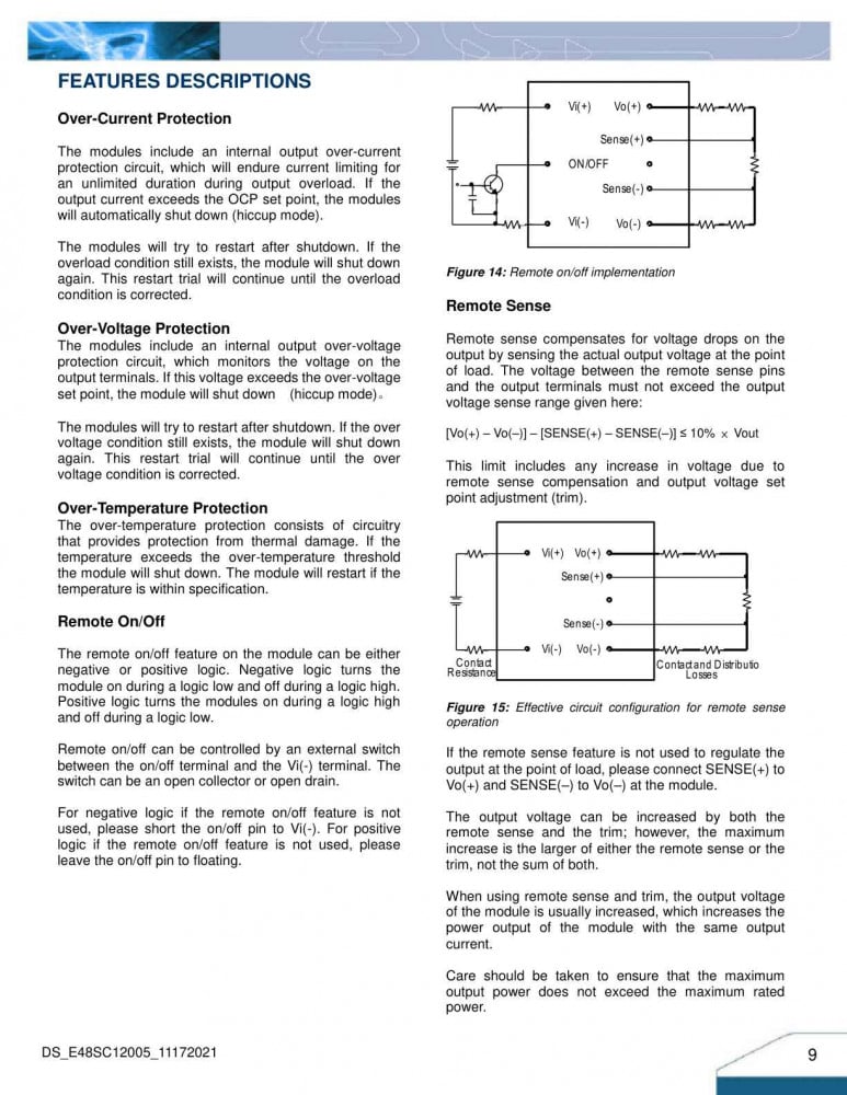 DELTA E48SC12005NNFA datasheet page 9