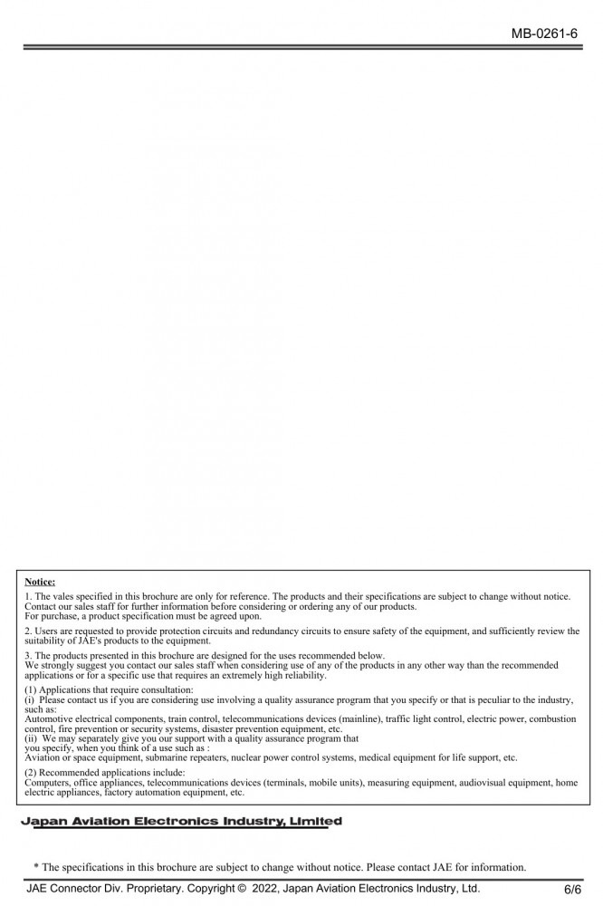 JAE SM3 Series document page 6