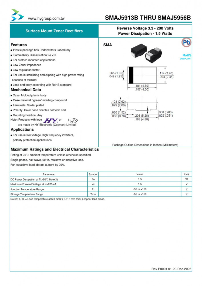 SMAJ5947B document page 1