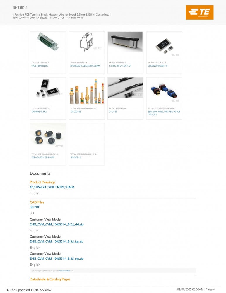 TE Connectivity 1546551-4 technical document page 4