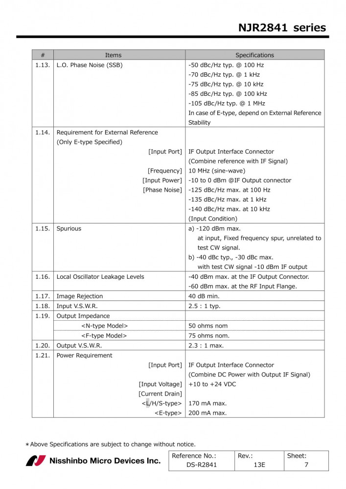 NJR2842 series datasheet page 7
