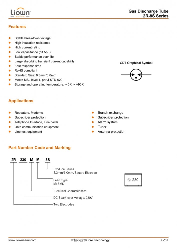 Liown 2R090PM-8S datasheet page 1