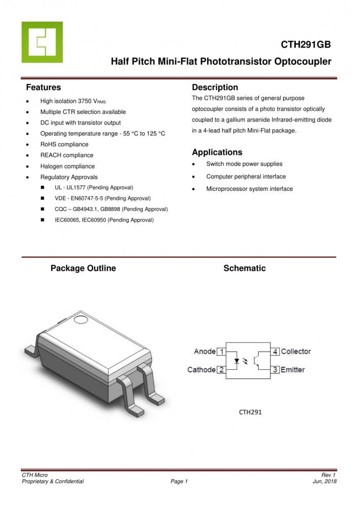 CTH291GB(T1) datasheet page 1