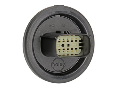 MX150 Male Connector Assembly, Bulkhead Twist-Lock, Mat-Sealed Compatible, Dual Row, 6 Circuits, Keying Option A, Black