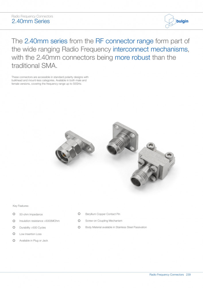 Bulgin RF240 series document page 1