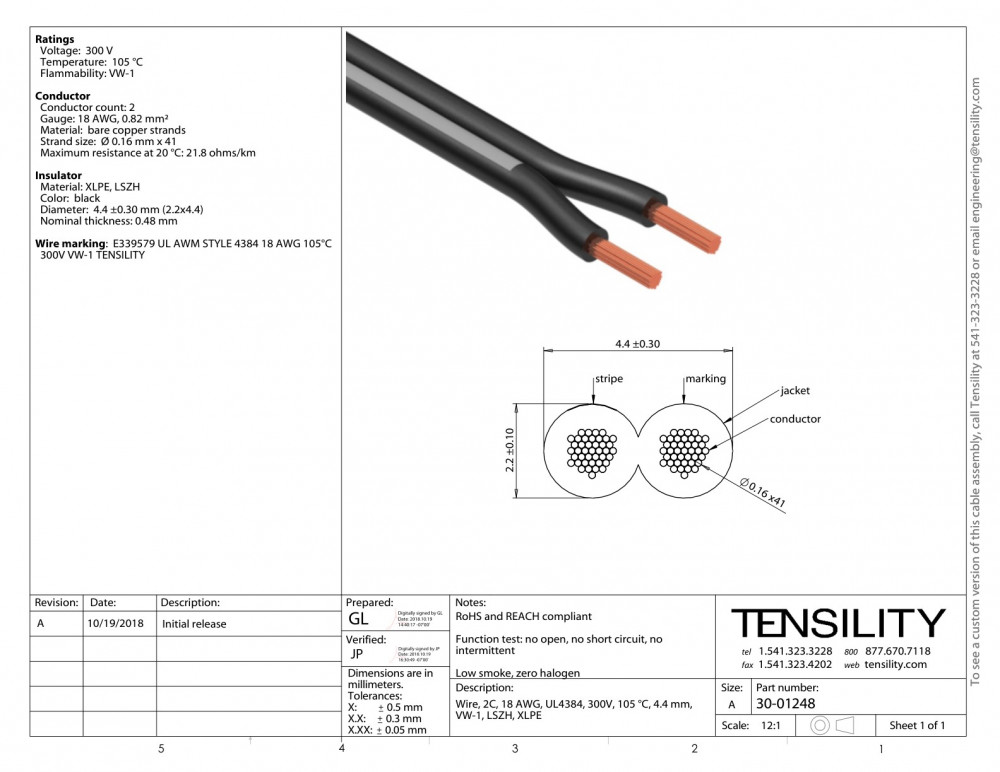 30-01248 wire product drawing and specification