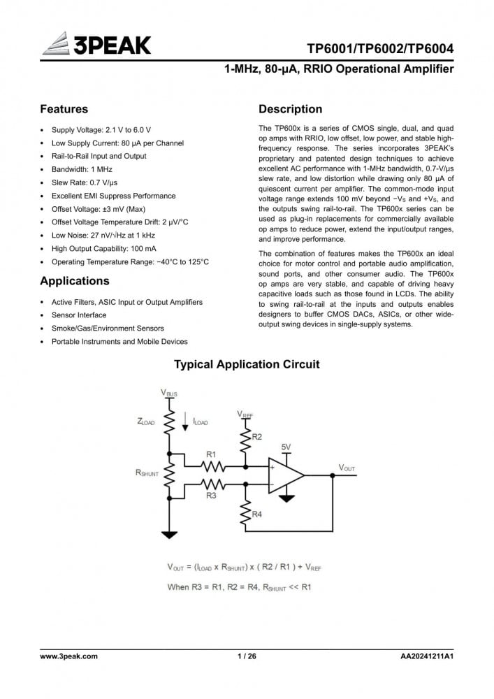 TP6001-CR datasheet page 1