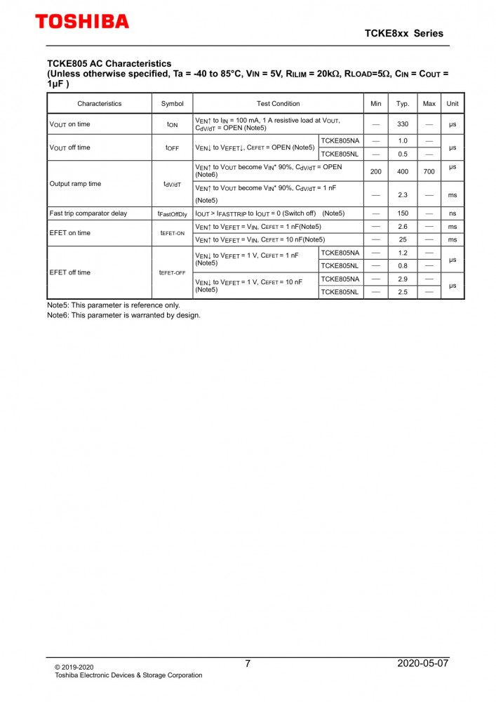 TCKE800NL datasheet page 7