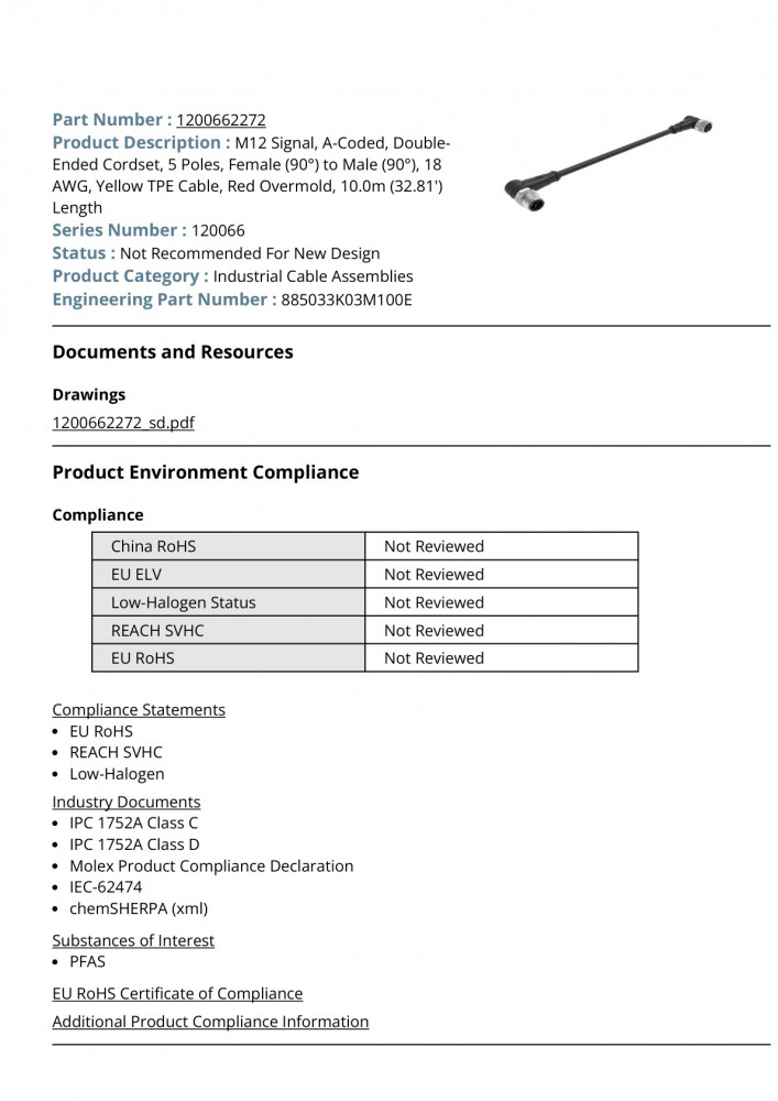 Molex technical drawing page 1