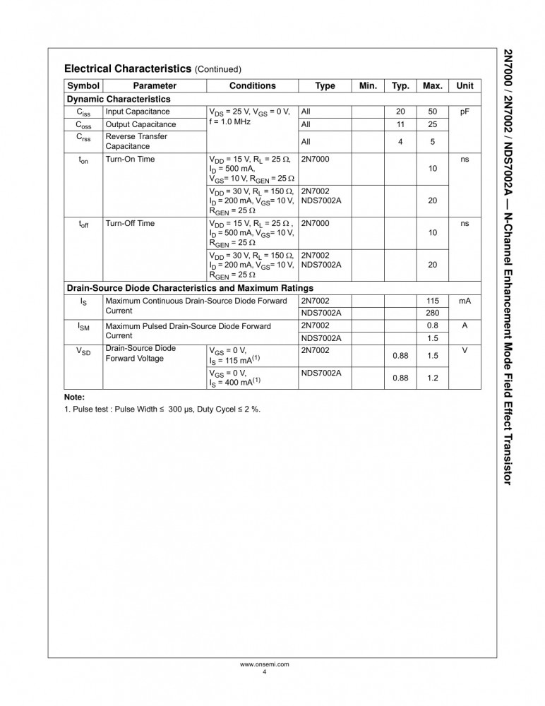 NDS7002A datasheet page 4