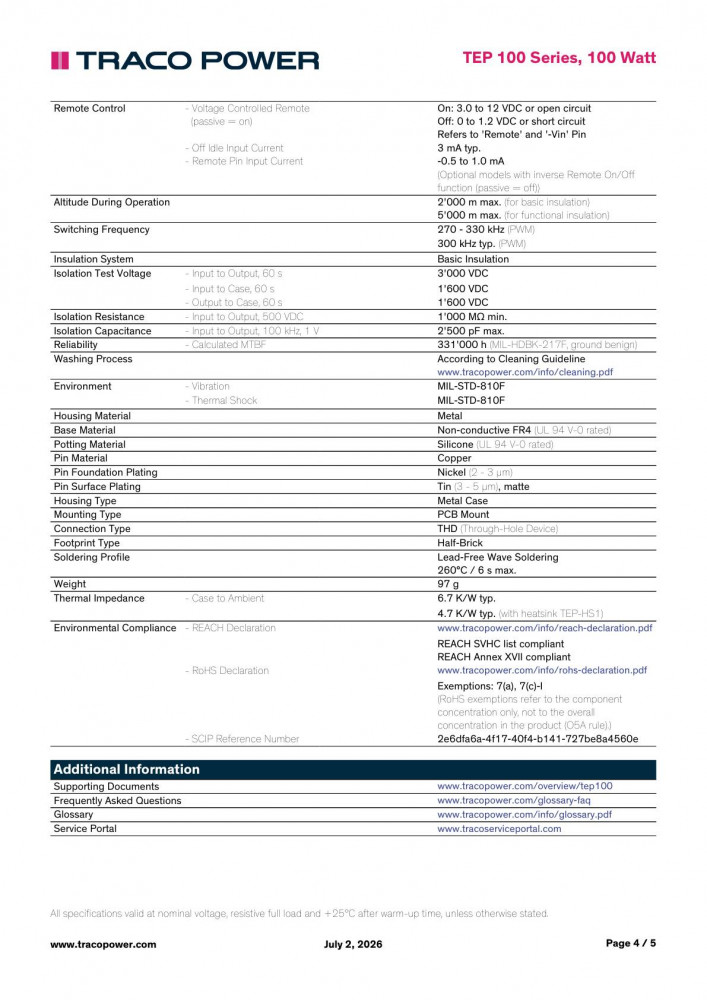 TEP 100 technical document page 4
