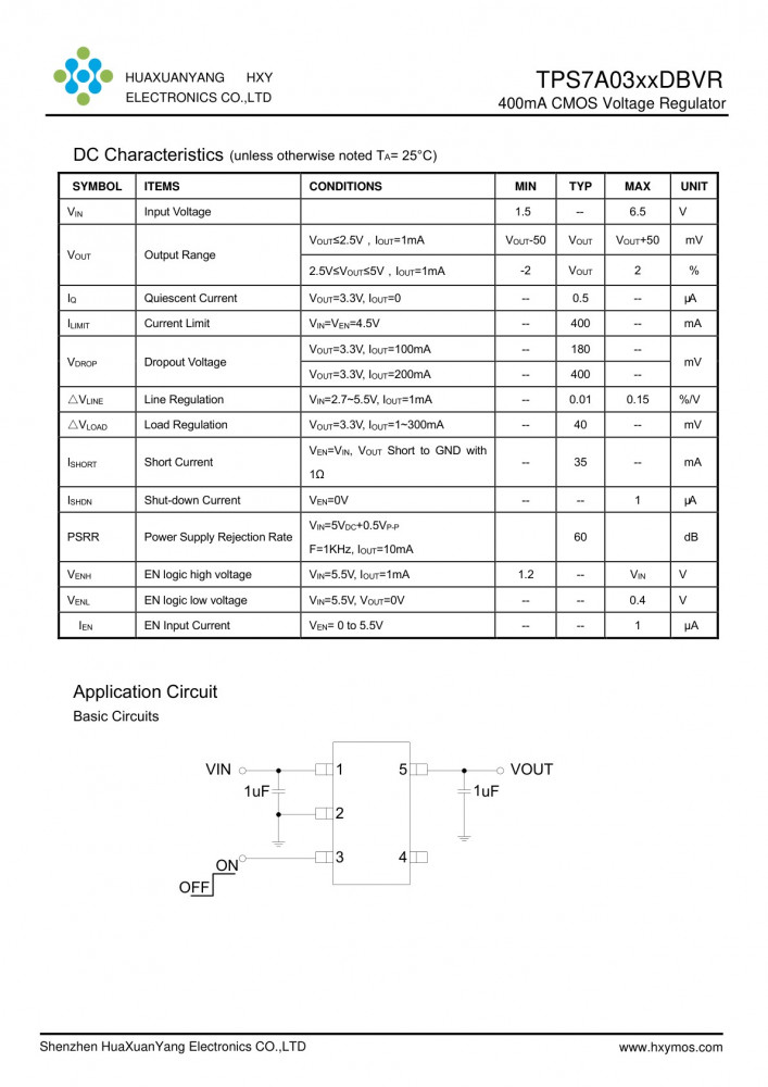TPS7A0333DBVR-HXY datasheet page 3