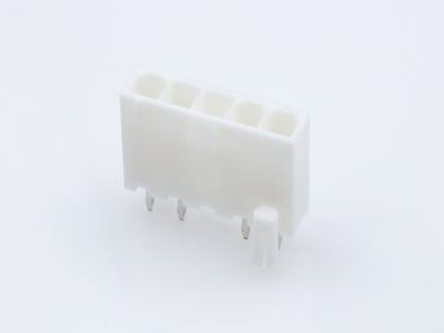 Mini-Fit Plus PCB Receptacle, 4.20mm Pitch, Dual Row, Vertical, Blind Mating, 4 Circuits, with Snap-in Plastic Peg PCB Lock, PA Polyamide Nylon 6/6, UL 94V-2, Tin (Sn) Over Nickel (Ni) Plating