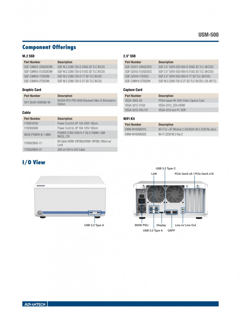 USM-500 product document page 3