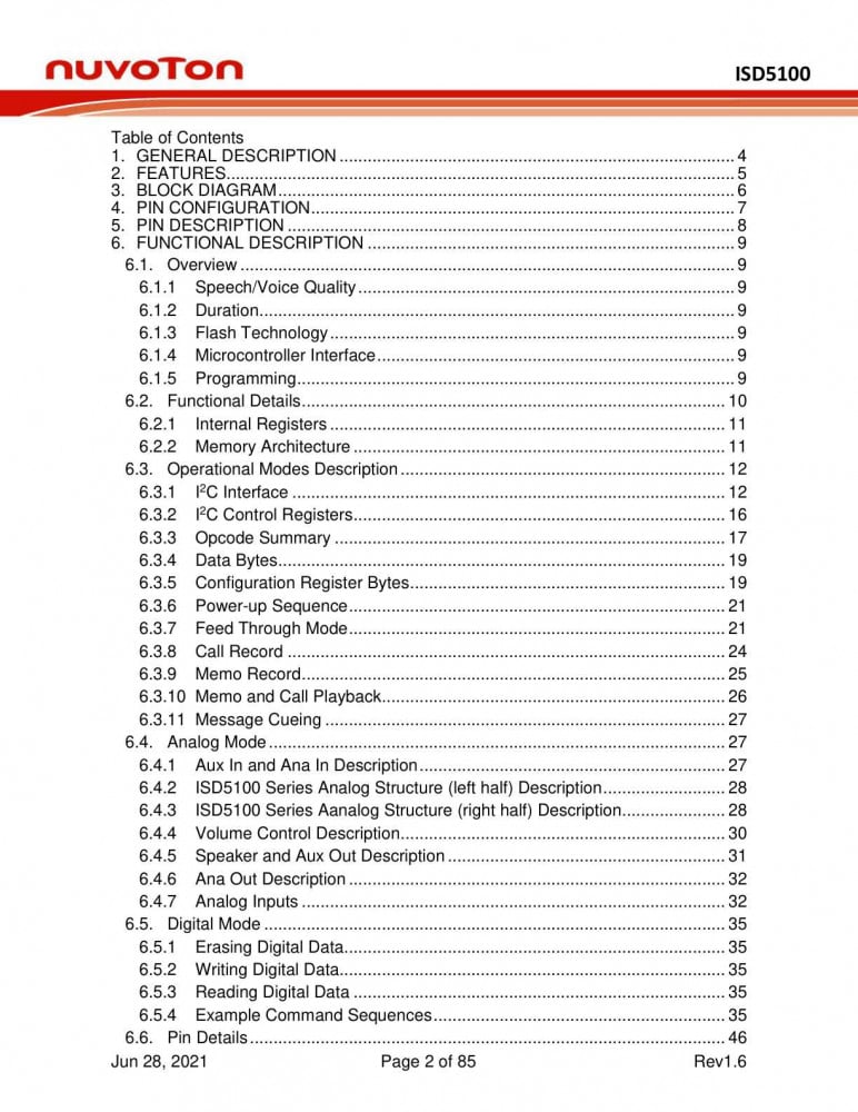 ISD5102SYI datasheet page 2