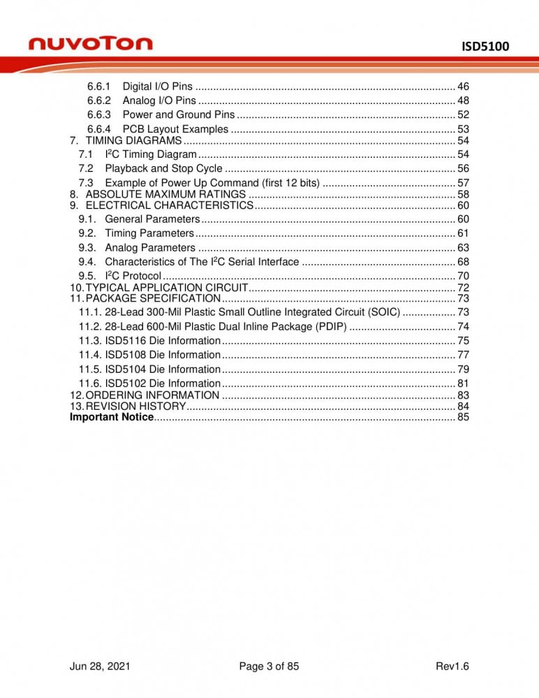 ISD5102SYI datasheet page 3