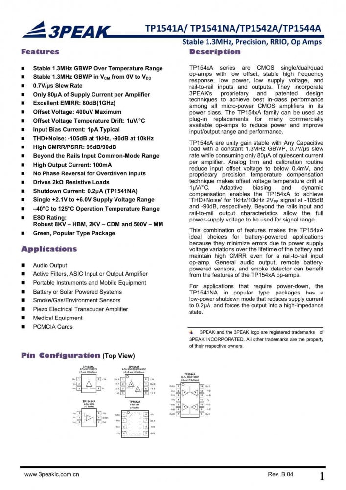 TP1541A-TR datasheet page 1