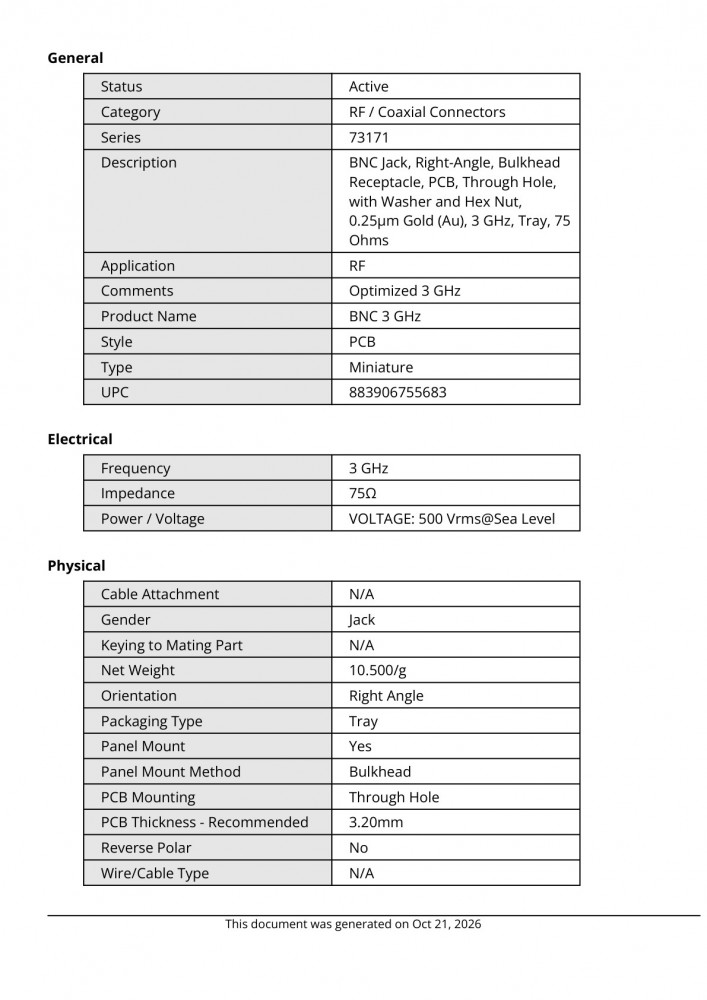 Product document page 2 for MOLEX 731713352