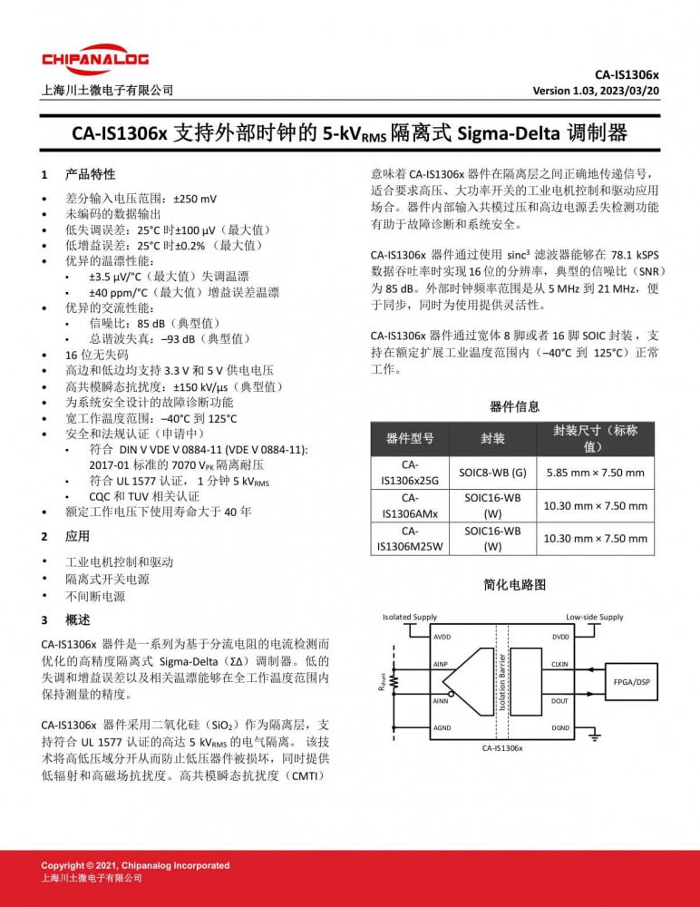CA-IS1306M25G datasheet page 1