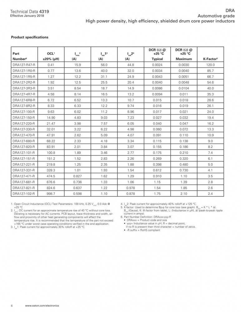 EATON DRA series datasheet page 6
