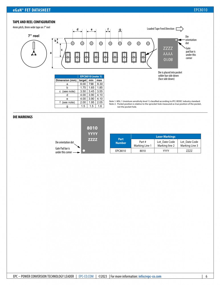 EPC8010 technical document page 6