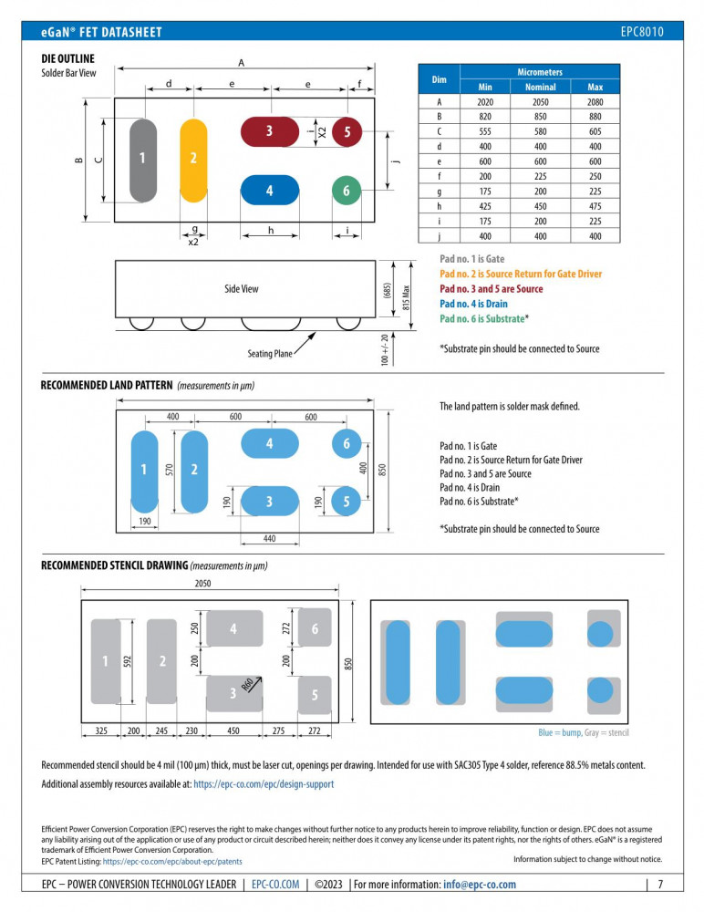 EPC8010 technical document page 7