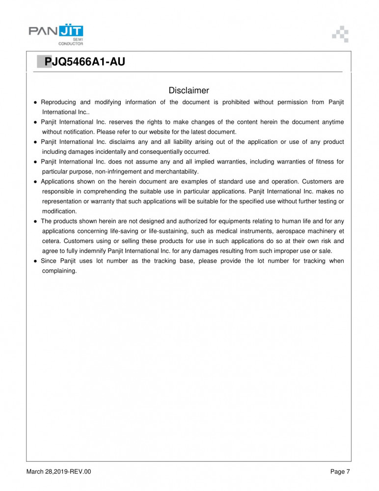 PJQ5466A1-AU datasheet page 7