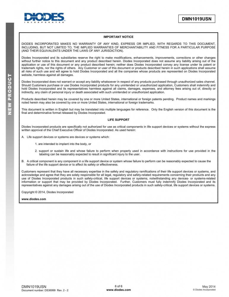DMN1019USN-7 datasheet page 6