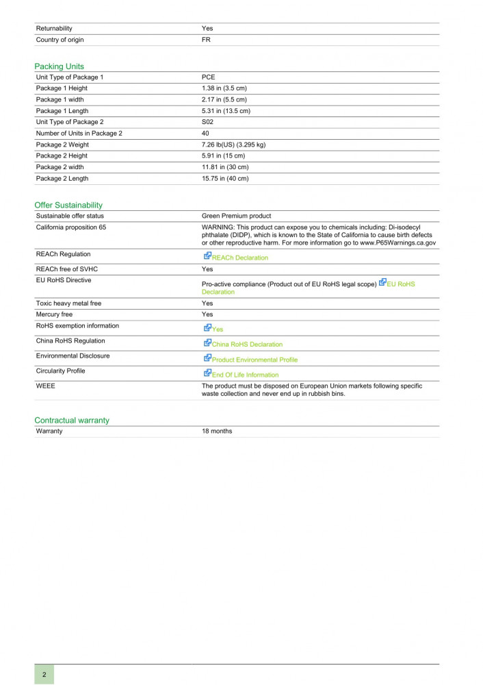 XB4BA942 technical document page 2