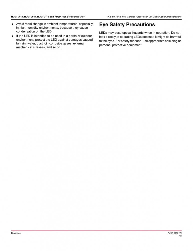 HDSP-711G datasheet page 10