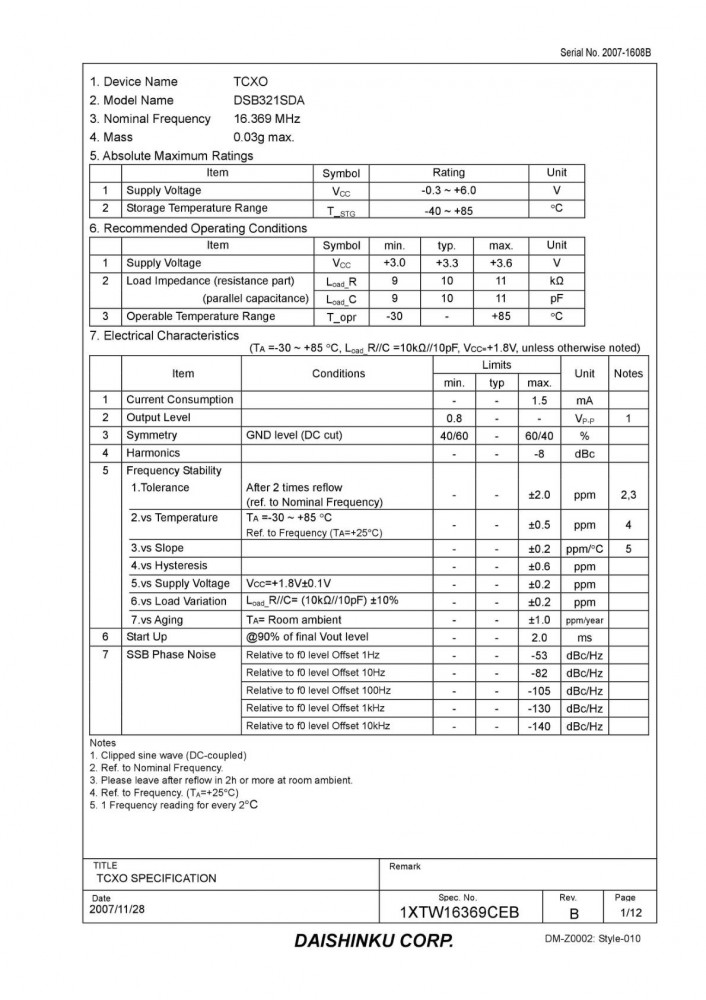 KDS DSB321SDA specification page 2