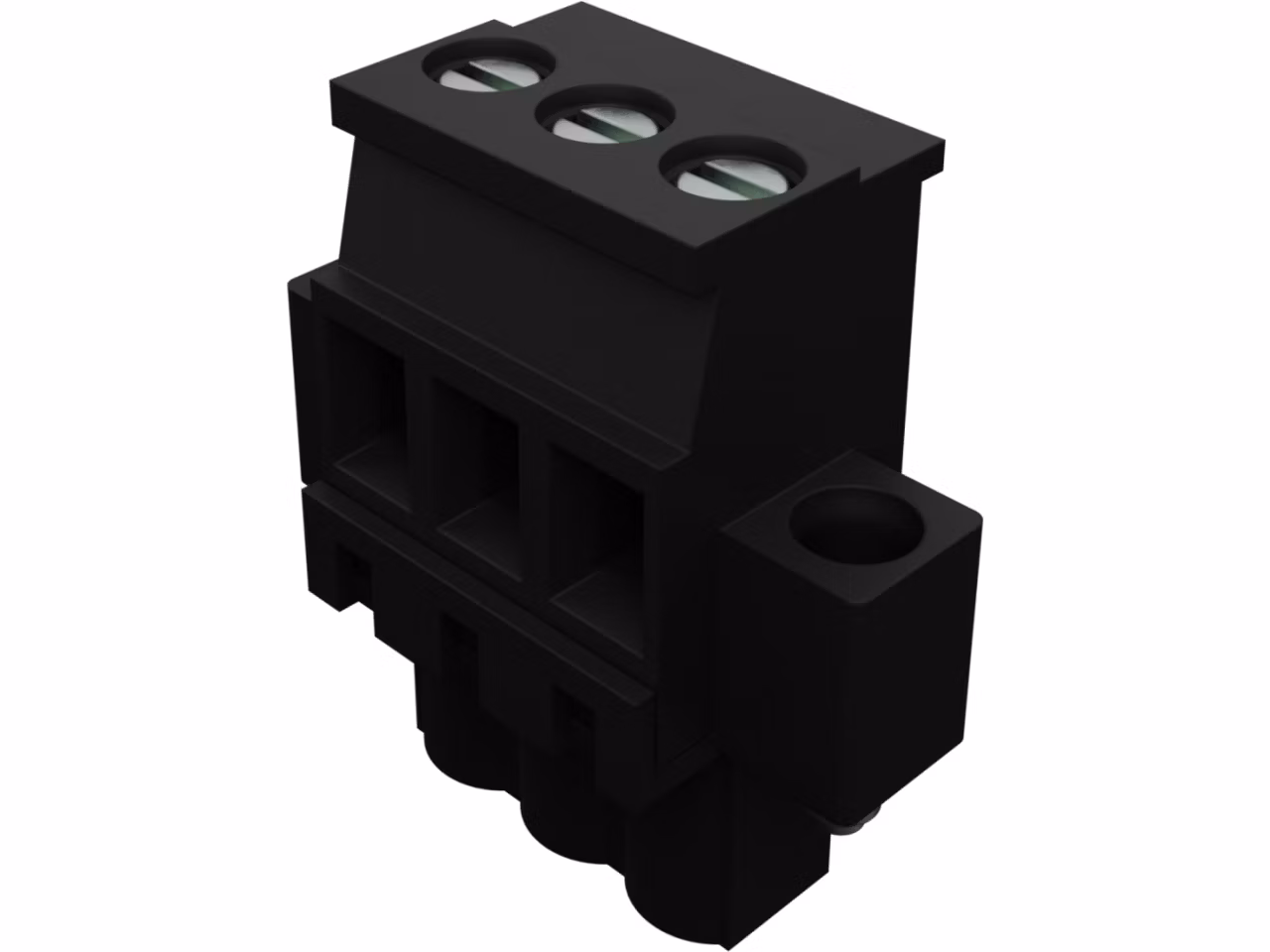 5.00mm Pitch Eurostyle Vertical Plug, with Retention Screws, Rear Wire Entry, Gold (Au) Plated, Black, 3 Circuits for sale