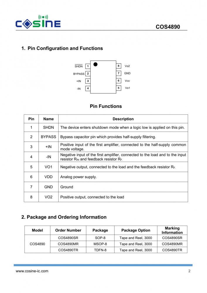 COS4890SR datasheet page 2