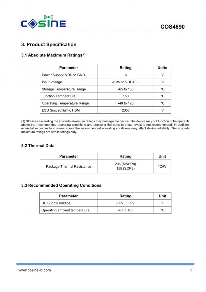 COS4890SR datasheet page 3