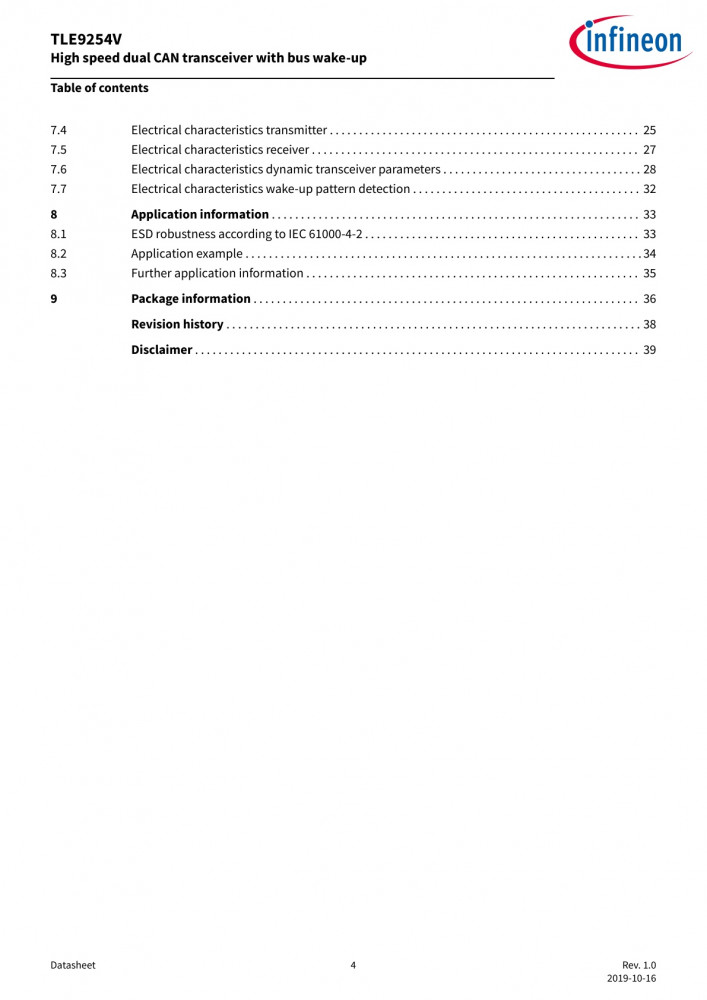 TLE9254VLC datasheet page 4