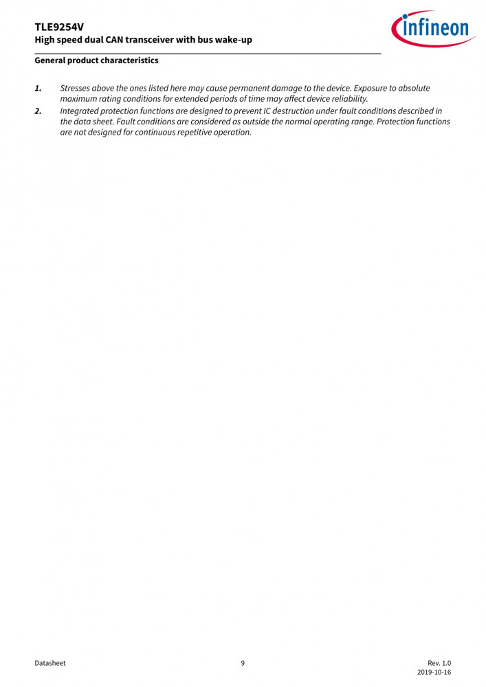 TLE9254VLC datasheet page 9