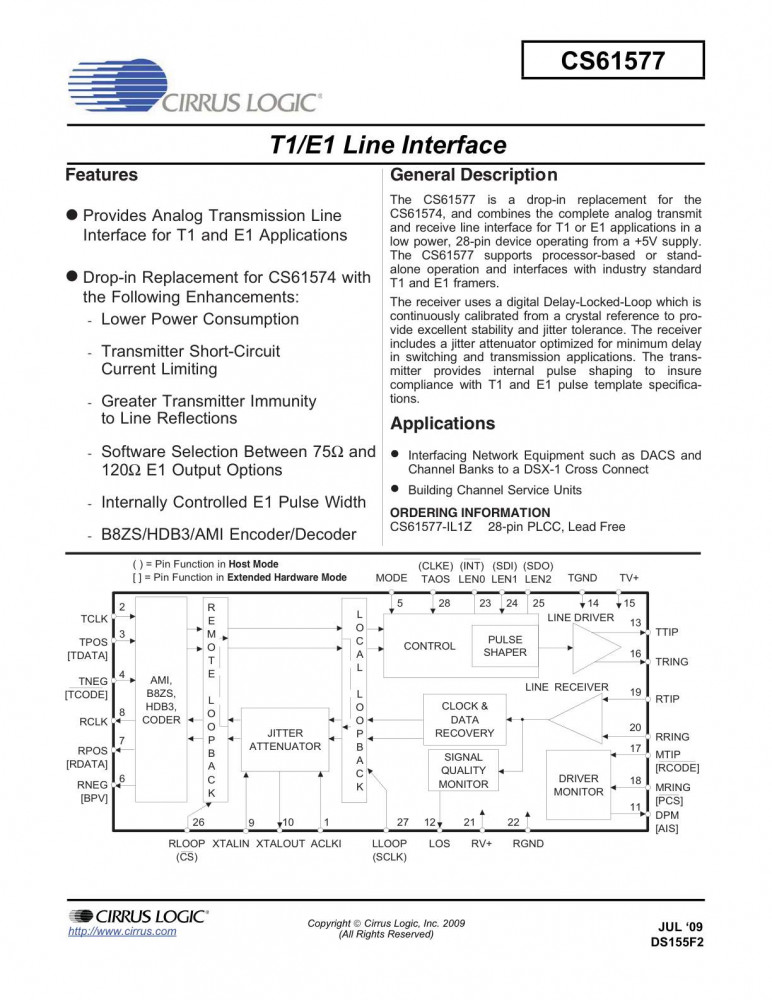 CS61577 technical document page 1