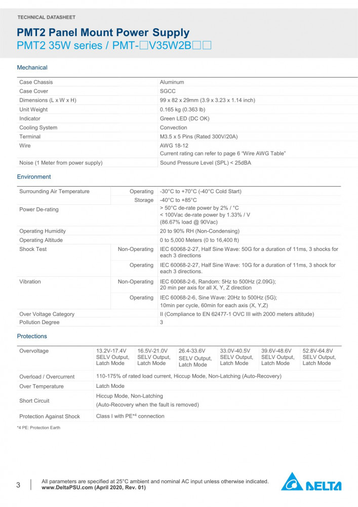 DELTA PMT2 datasheet page 3
