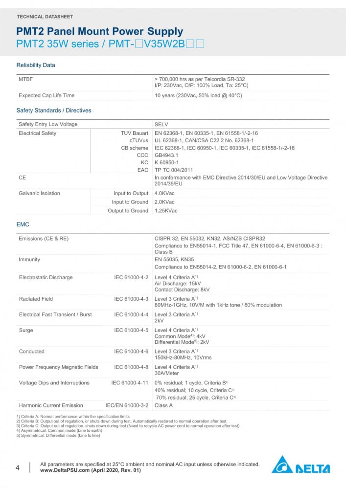DELTA PMT2 datasheet page 4