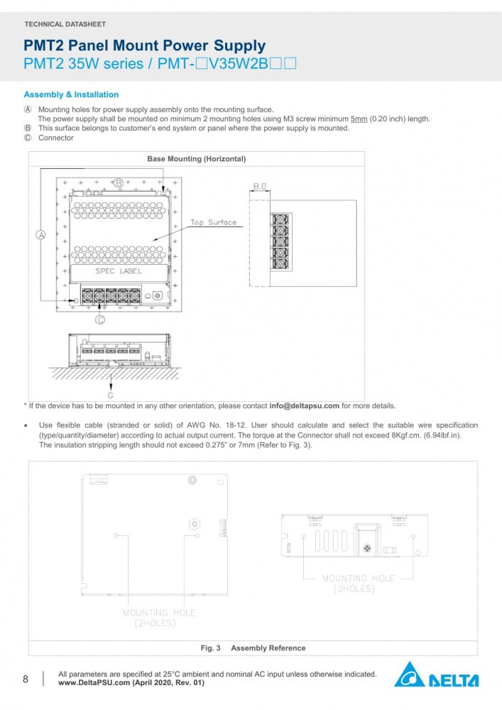 DELTA PMT2 datasheet page 8